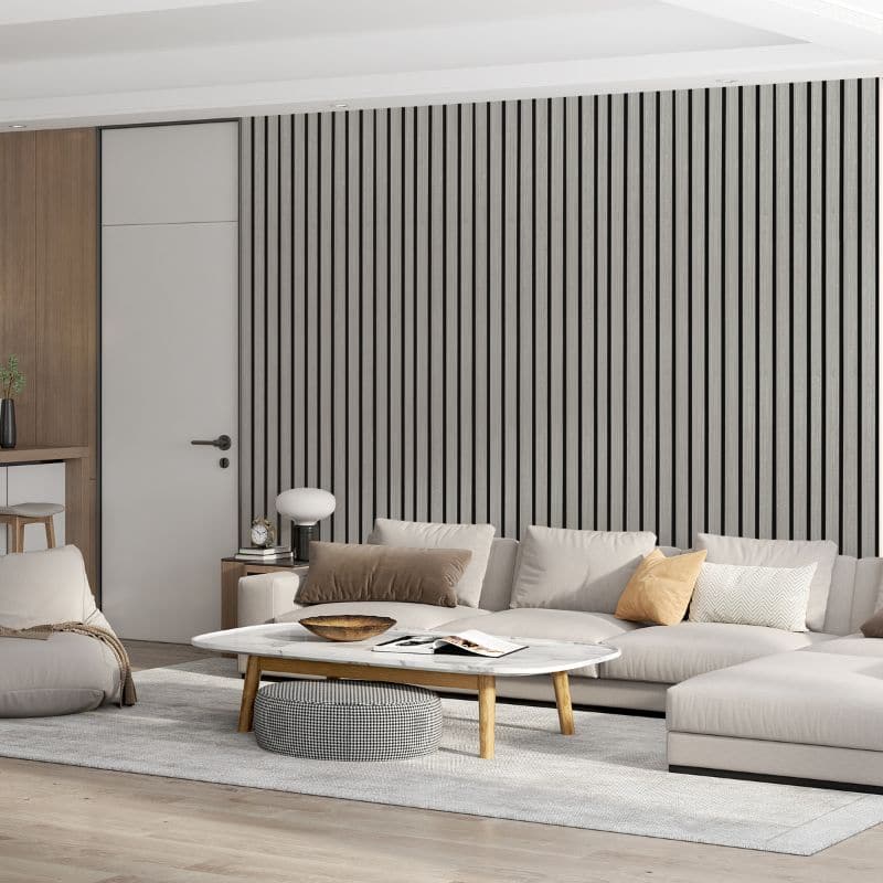 Grey Oak Wide Slat Wall Panels | STRIVO PLUS | The Panel Company ...